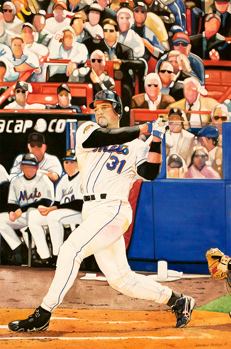 Mike Piazza Print – Michael Pattison Sports Art